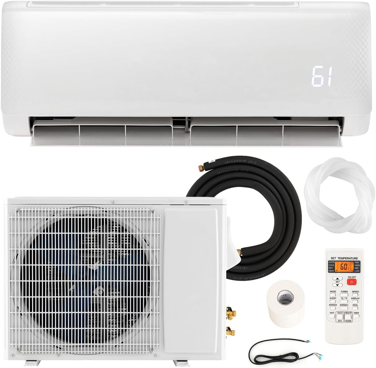 Amazon.com: GLACER 12000BTU Mini AC Split-System, 21 SEER2 Ductless Air ...
