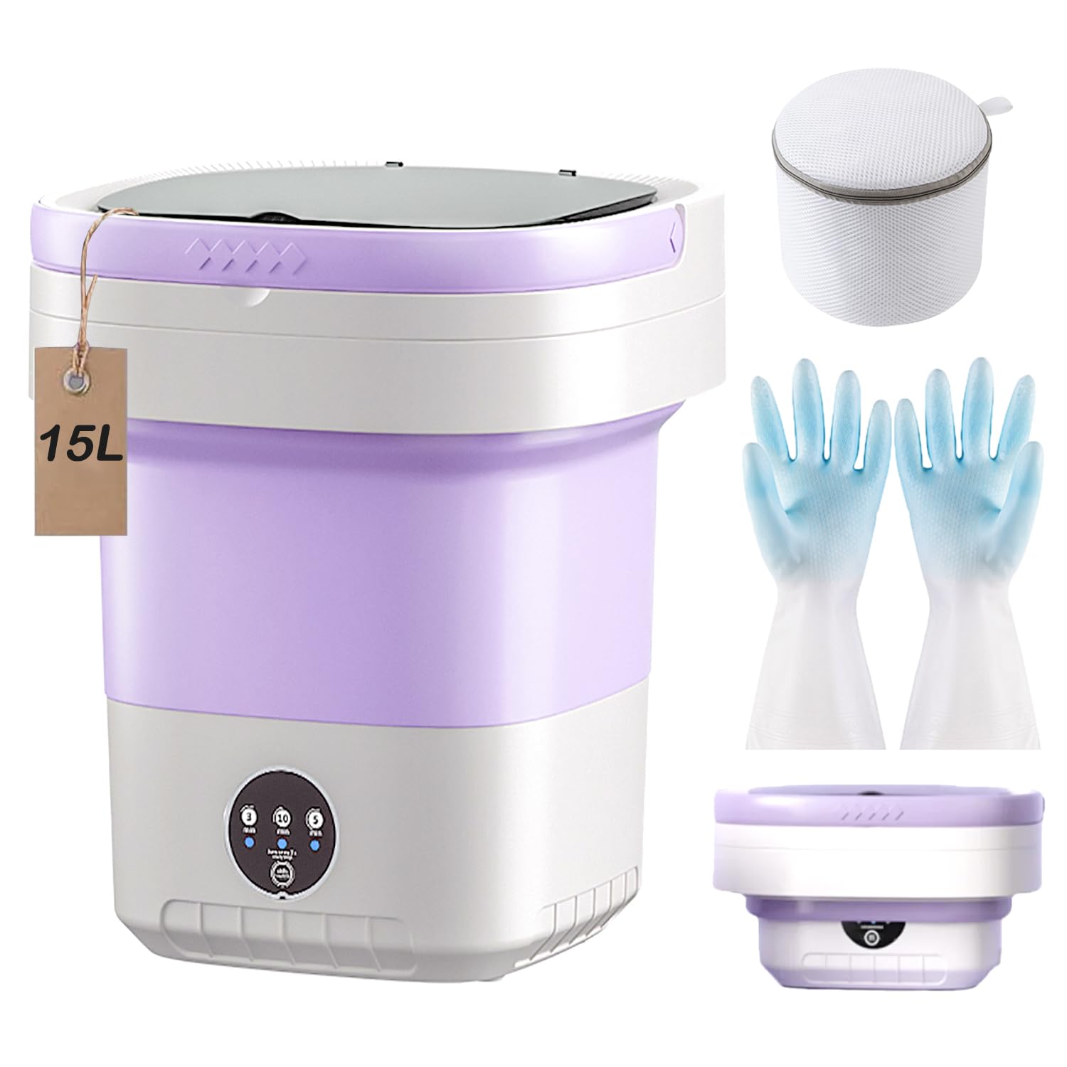 Amazon.com: Portable Washing Machine 15L with 3 Cleaning Modes ...