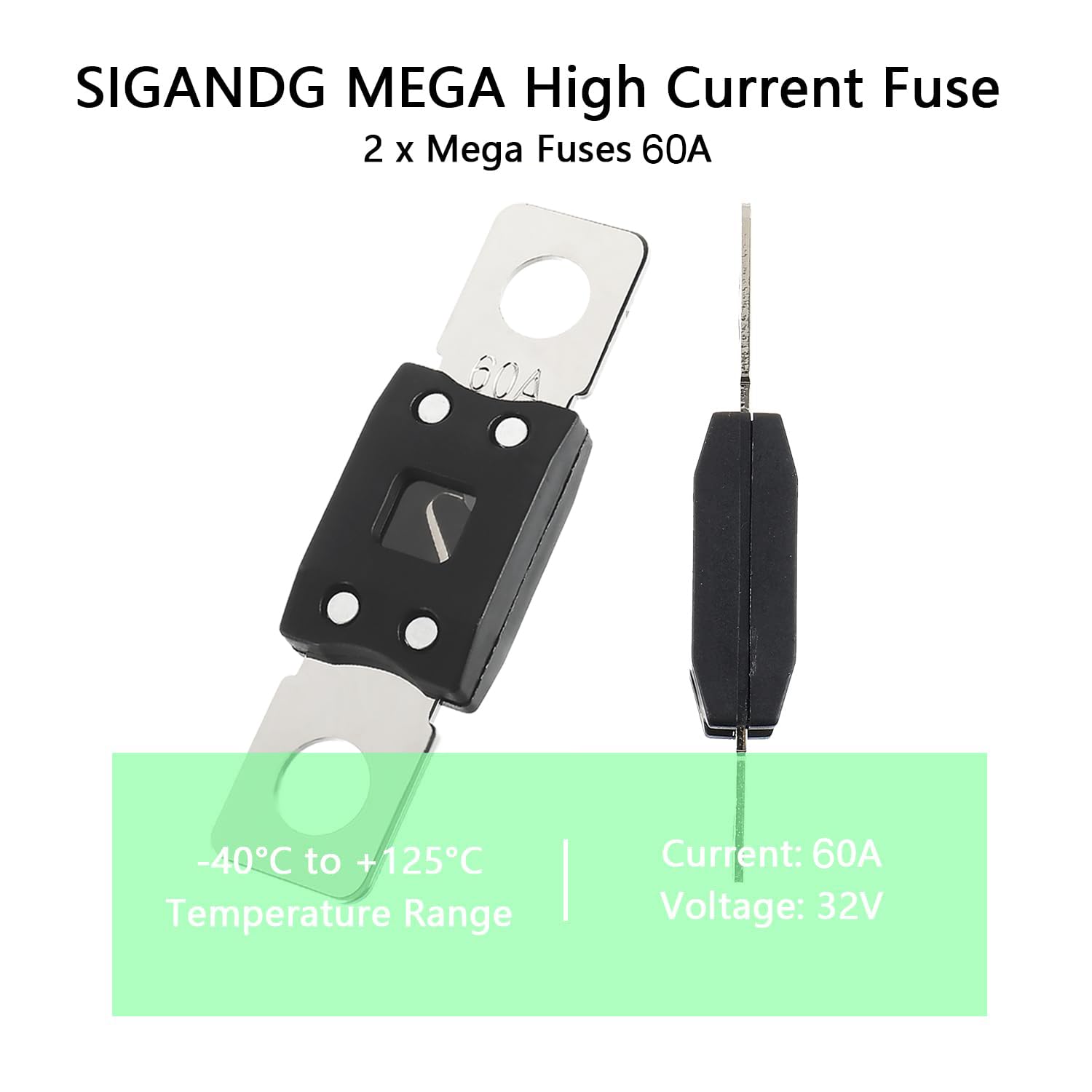 Snapklik.com : SIGANDG 60A MEGA High Current Fuse - 60 Amp Bolt-on Fuse ...