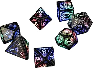 Amazon.co.jp: 7 Pcs Rechargeable LED Electronic Dice Box Glowing ...
