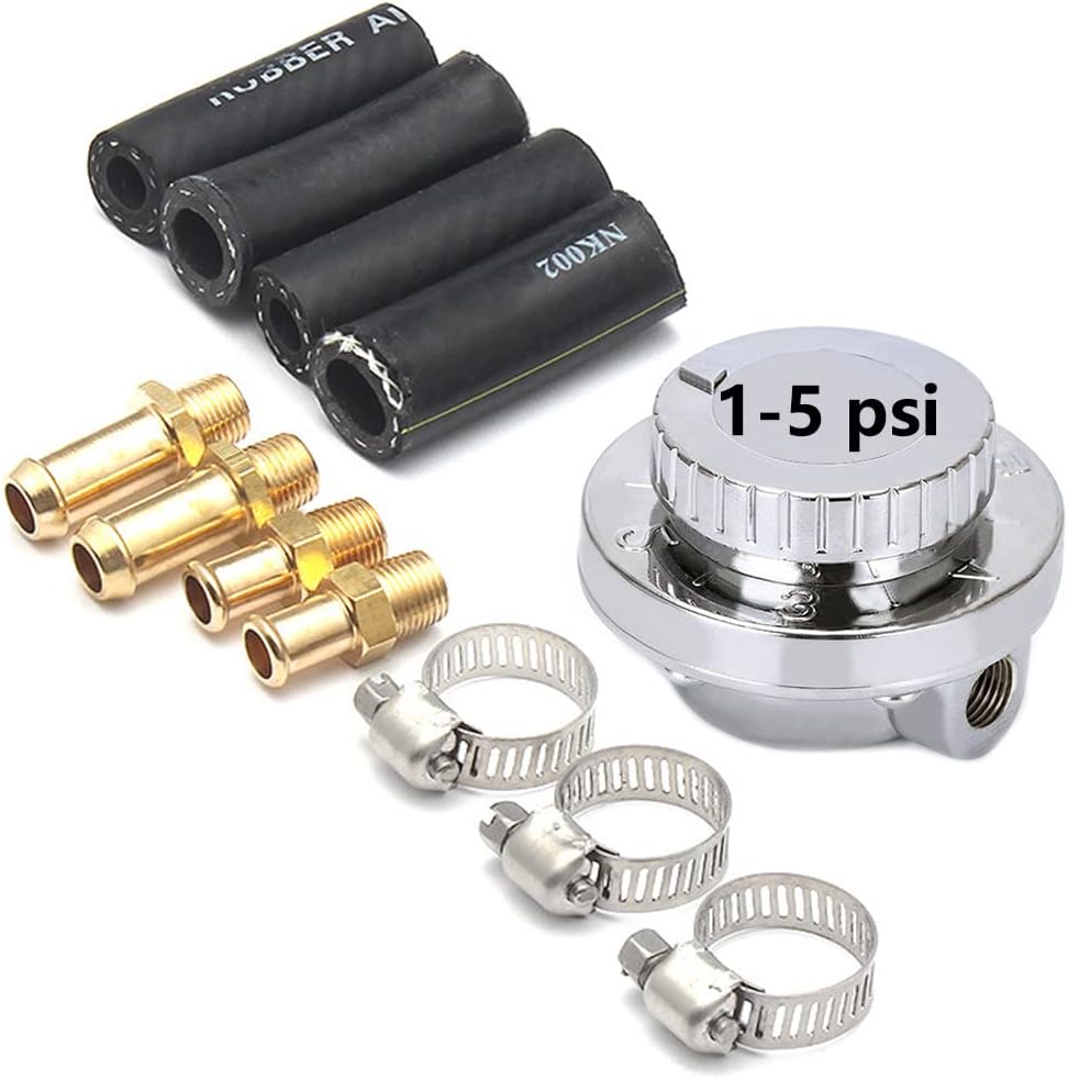 Amazon.com: YESHMA 1-5 PSI Universal Fuel Pressure Regulator with Gauge ...