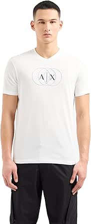 AX ARMANI EXCHANGE Playera de algodón con Cuello en V y Logotipo ...