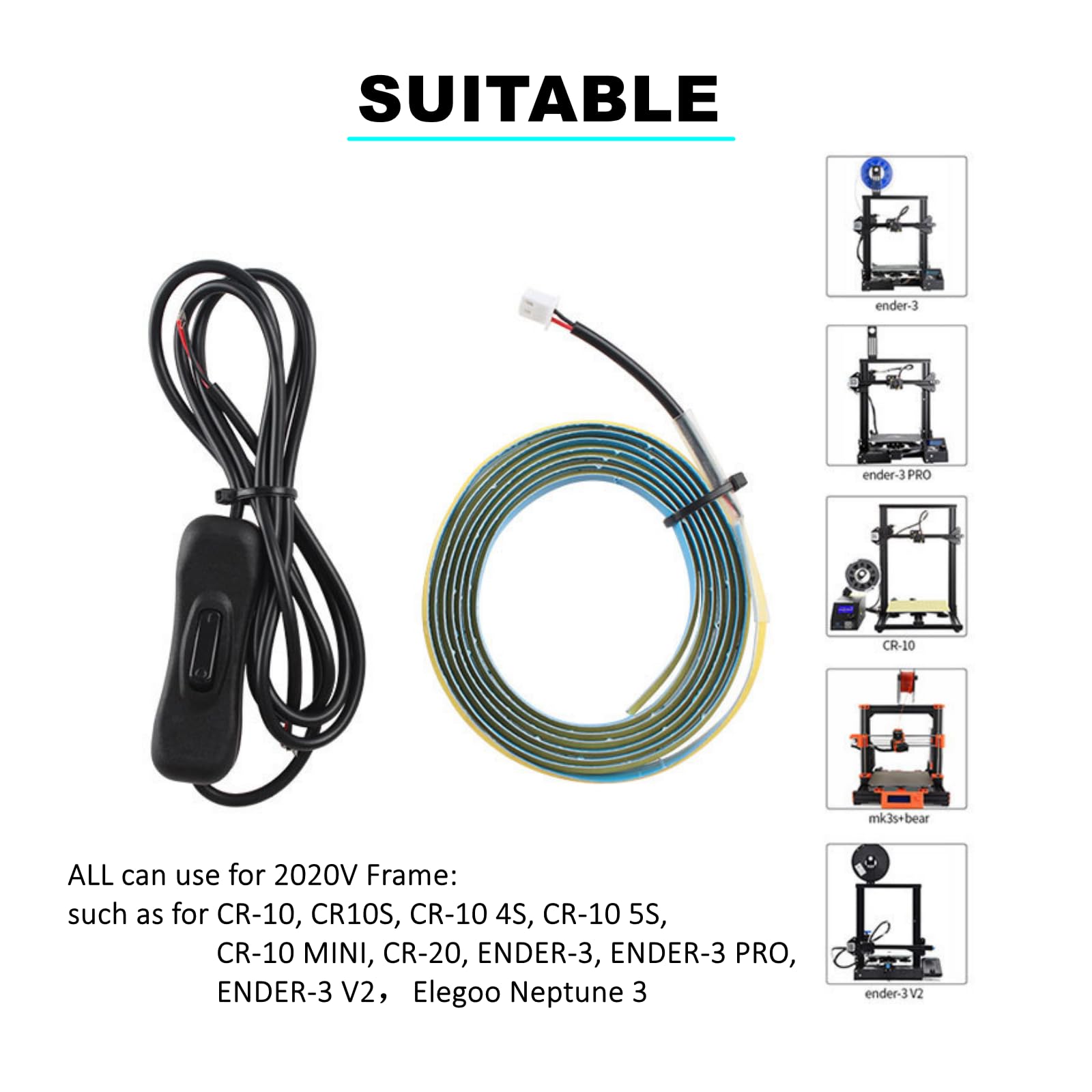 Snapklik.com : DIY 3D Printer LED Light Strip, 150CM Dual Sides ...