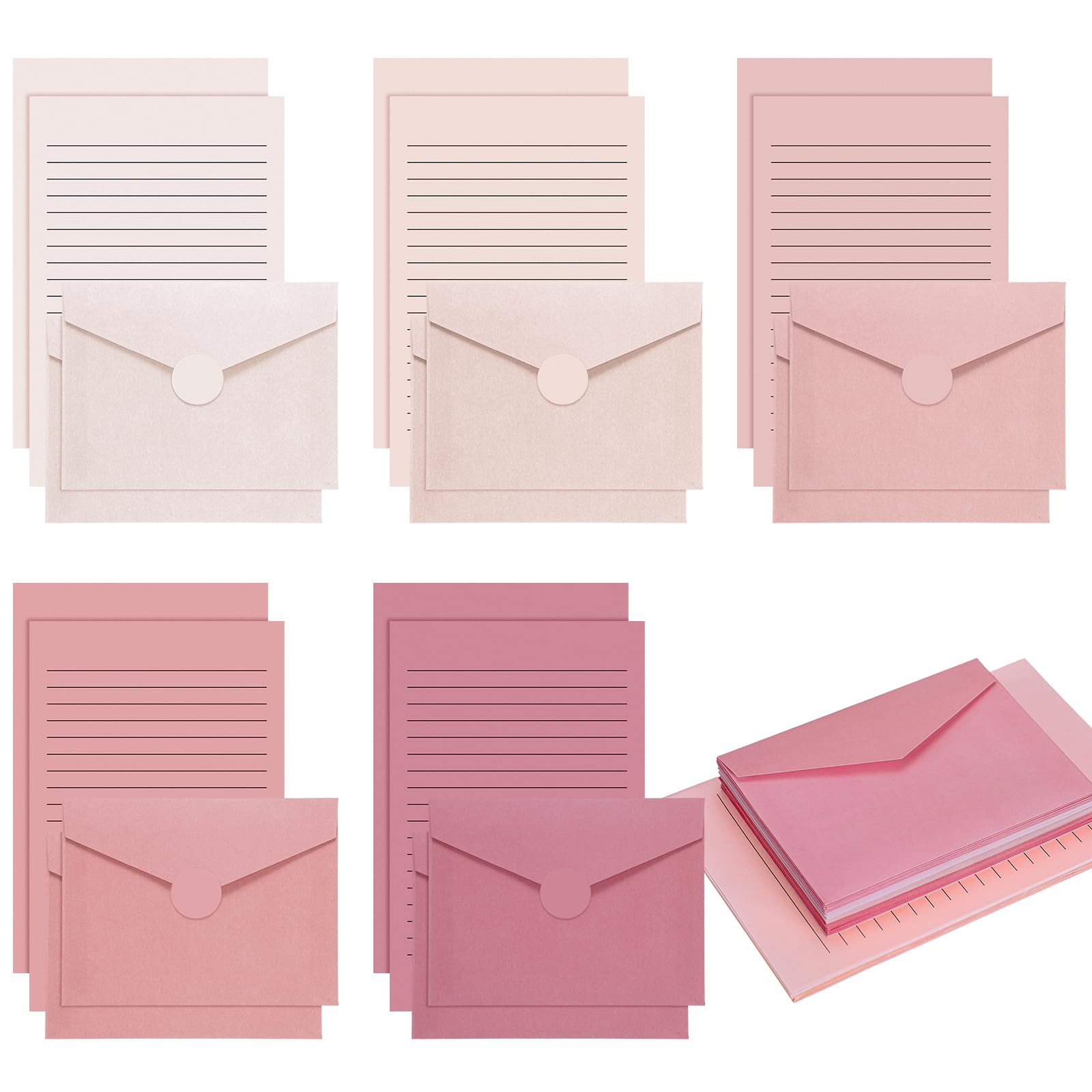Snapklik.com : 100 Pcs Stationery Lined Stationery Paper And Envelopes ...