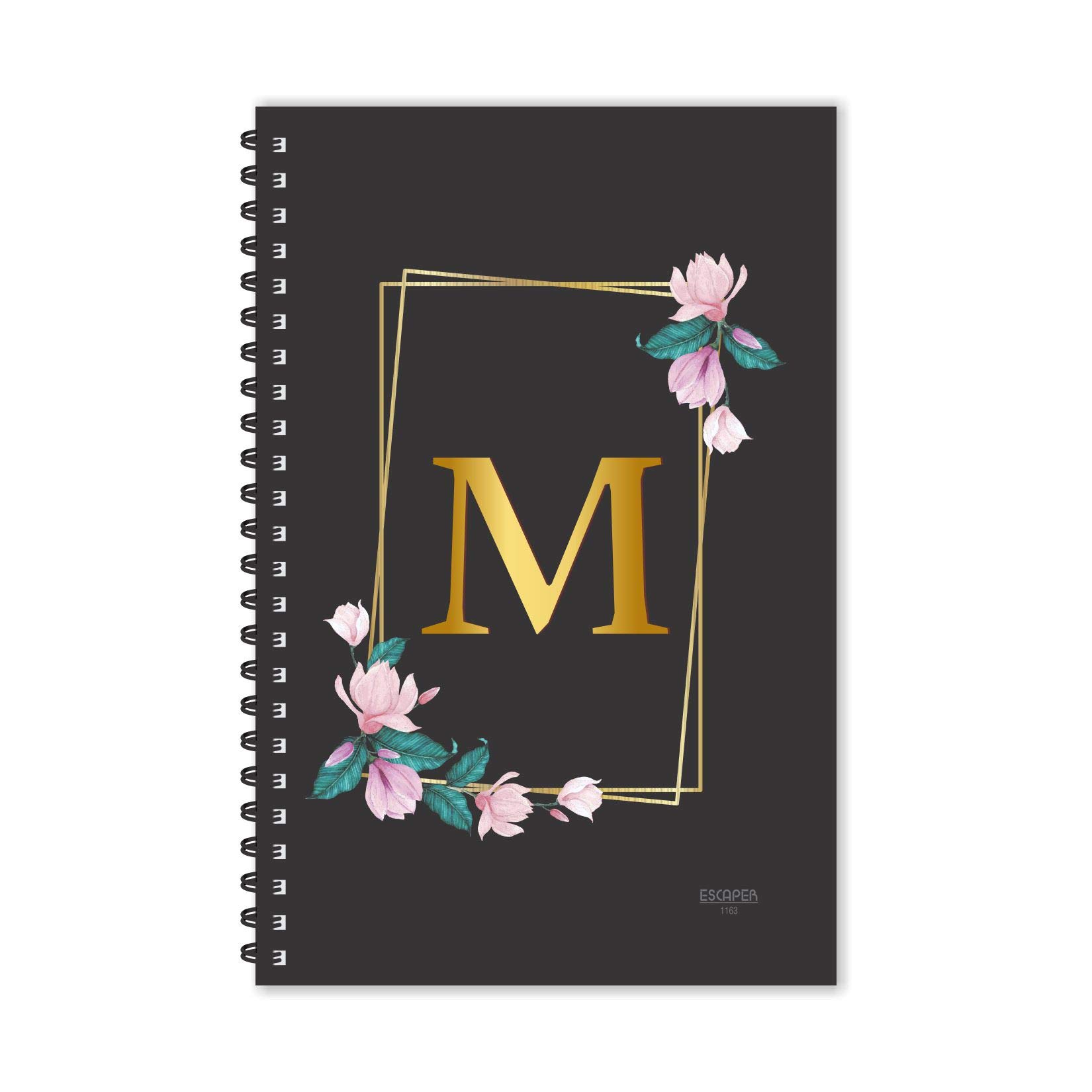 ESCAPER M Letter Diary, Ruled - A5-8.5 x 5.5 inches M Initial Diary, M ...