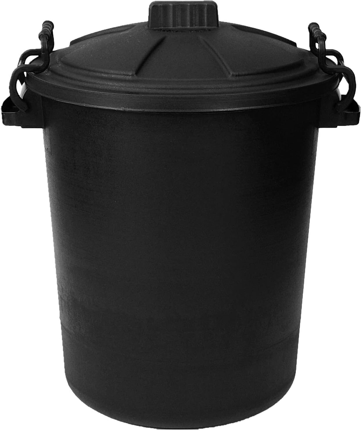 110L HEAVY DUTY BLACK PLASTIC RUBBISH REFUSE BIN WASTE W/ LOCKING LID ...