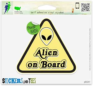 Amazon.com: Alien On Board Funny Vinyl Car Bumper Window Sticker 4" x 4 ...