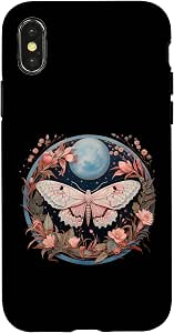 Amazon.com: iPhone X/XS Fairycore Luna Moth Moon Naturecore Vintage ...