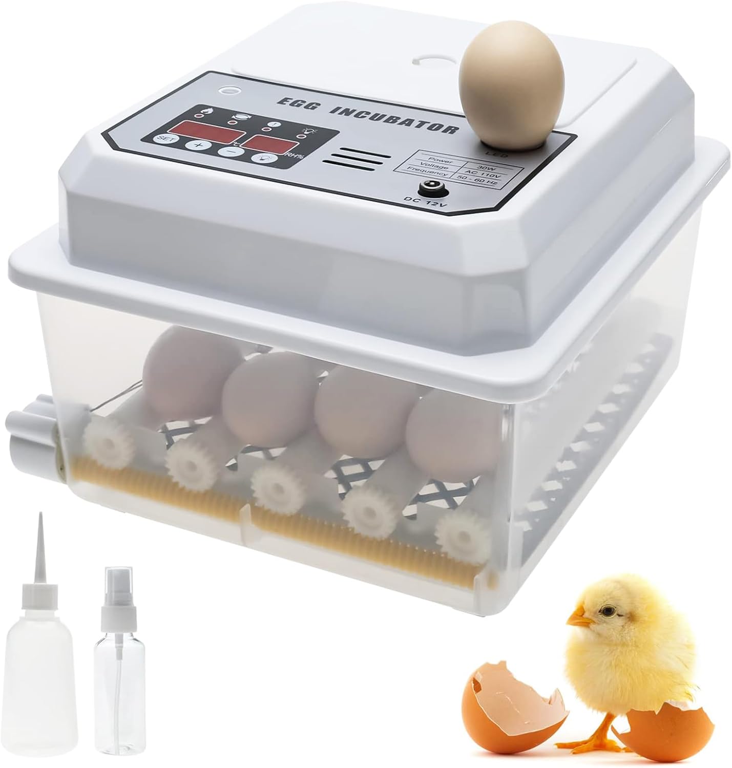 Amazon.com: Patioer Egg Incubator for Hatching Chicks, Holds 16 Eggs with Automatic Egg Turner ...