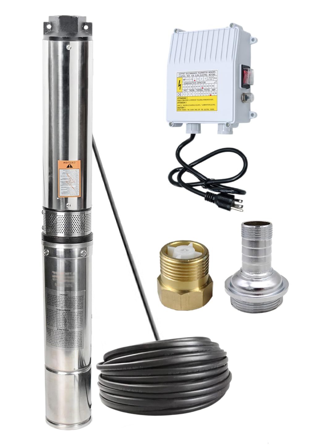 Deep Well Submersible Pump, Stainless Steel Submersible Well Pump with ...