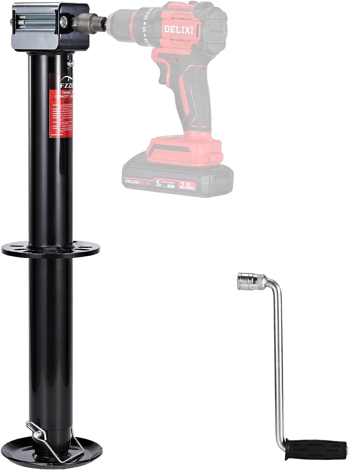 FZZD 5000 lbs A-Frame Trailer Jack, 23" Vertical Travel, 20-24V ...