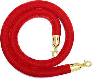 Amazon.com: Queue Rope Barrier, Red Velvet Rope Cord for Stanchion Post ...