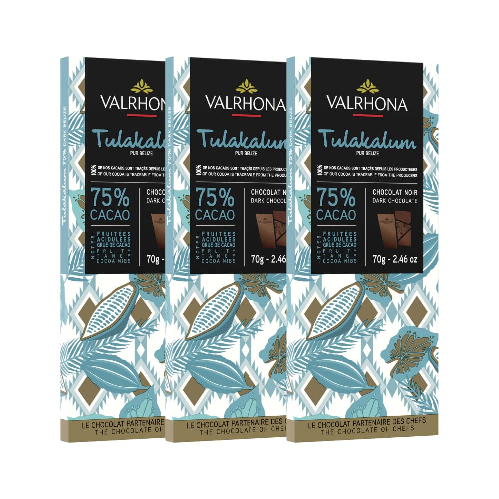Amazon.com : Valrhona Premium Dark Chocolate TULAKALUM 75% Cacao ...
