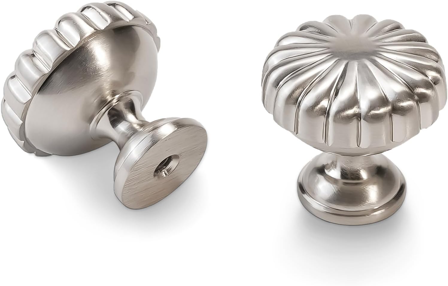 BUKOBYHE 10 Pack Kitchen Cabinet Handles Brushed Satin Nickel Cabinet Knobs Silver Drawer Knobs ...