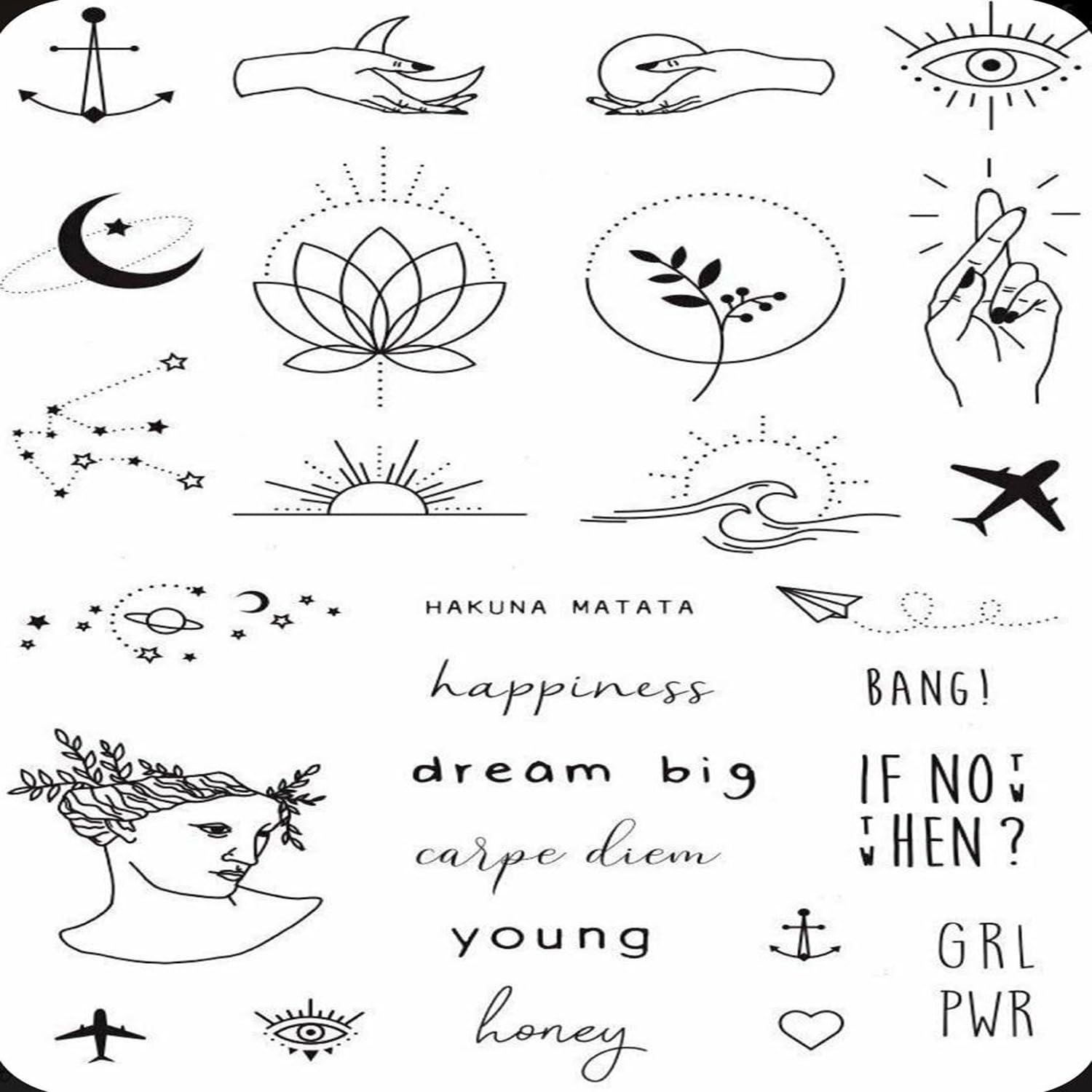 Simply Inked Tattoo Lover's Kit Bundle, Designer Temporary Tattoo for Girls Boys Men Women ...