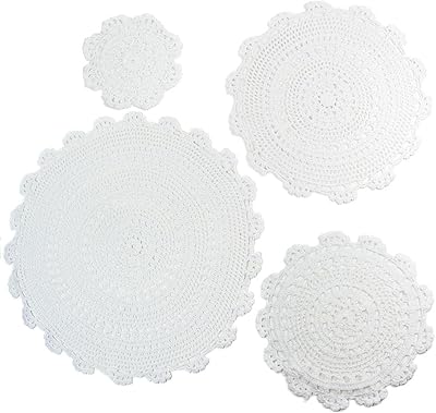 Amazon.com: Ouyatoyu Doilies Cloth Lace Crochet Doilies Place Mats ...