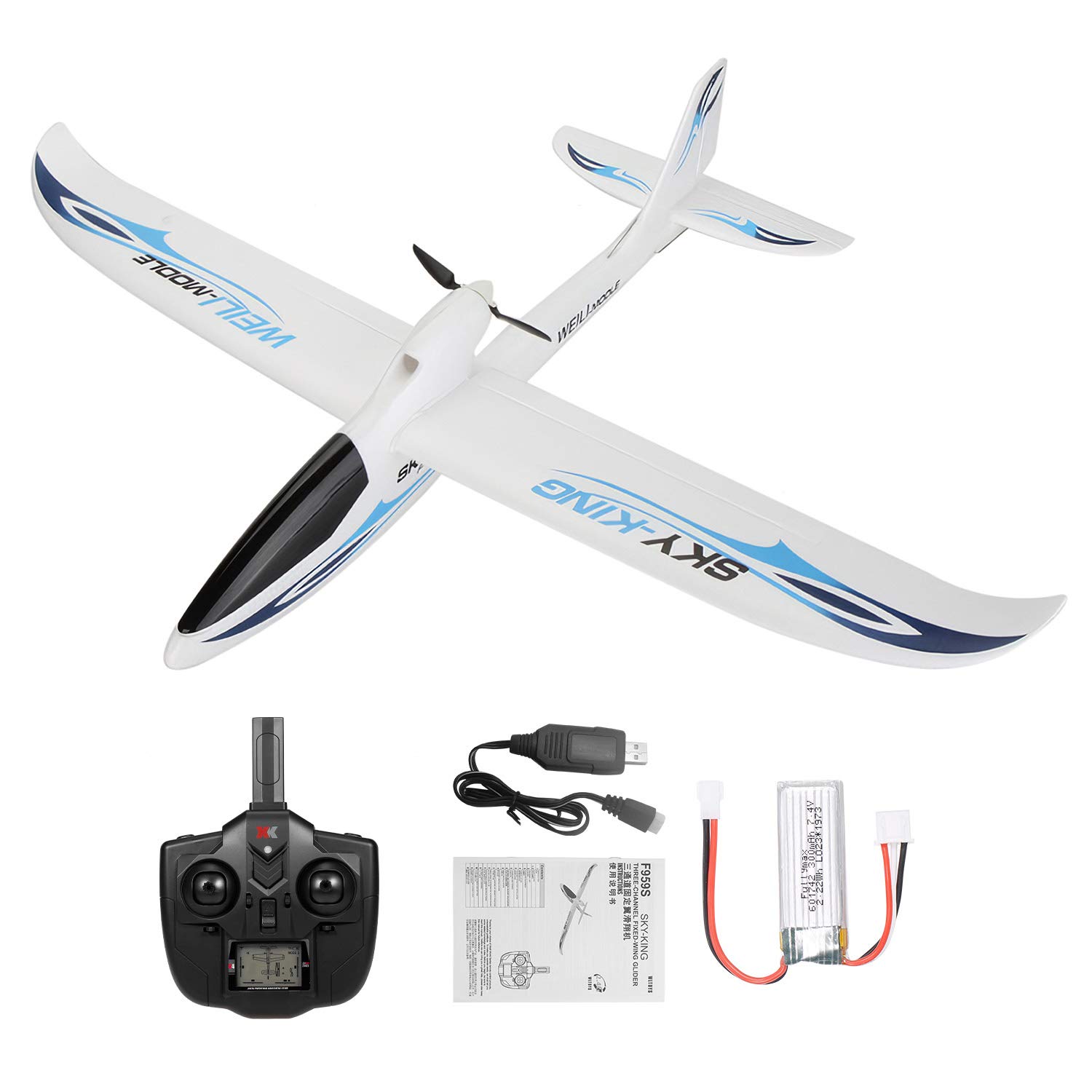 GoolRC WLtoys F959S RC Airplane, Sky-King 2.4G 3CH 6-Axis Gyro Remote ...