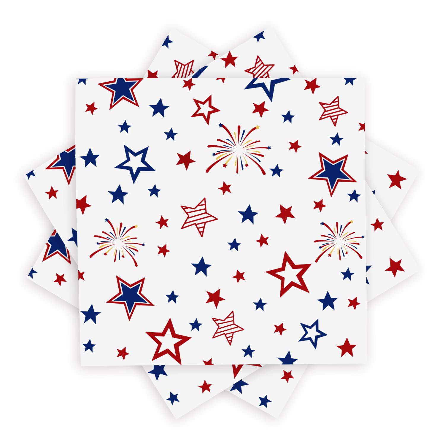 Amazon.com: Quera 50 Pack Patriotic Party Supplies Stars Firework Paper ...