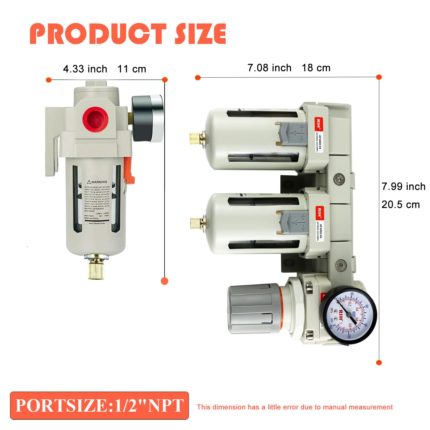 Snapklik.com : RIH Pneumatics DFR-04 1/2 NPT Compressed Air Double ...