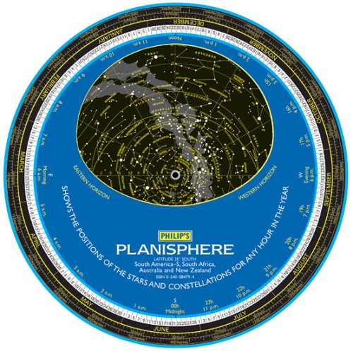 Planisphere Latitude 35 Degrees - Australia, New Zealand, Southern ...