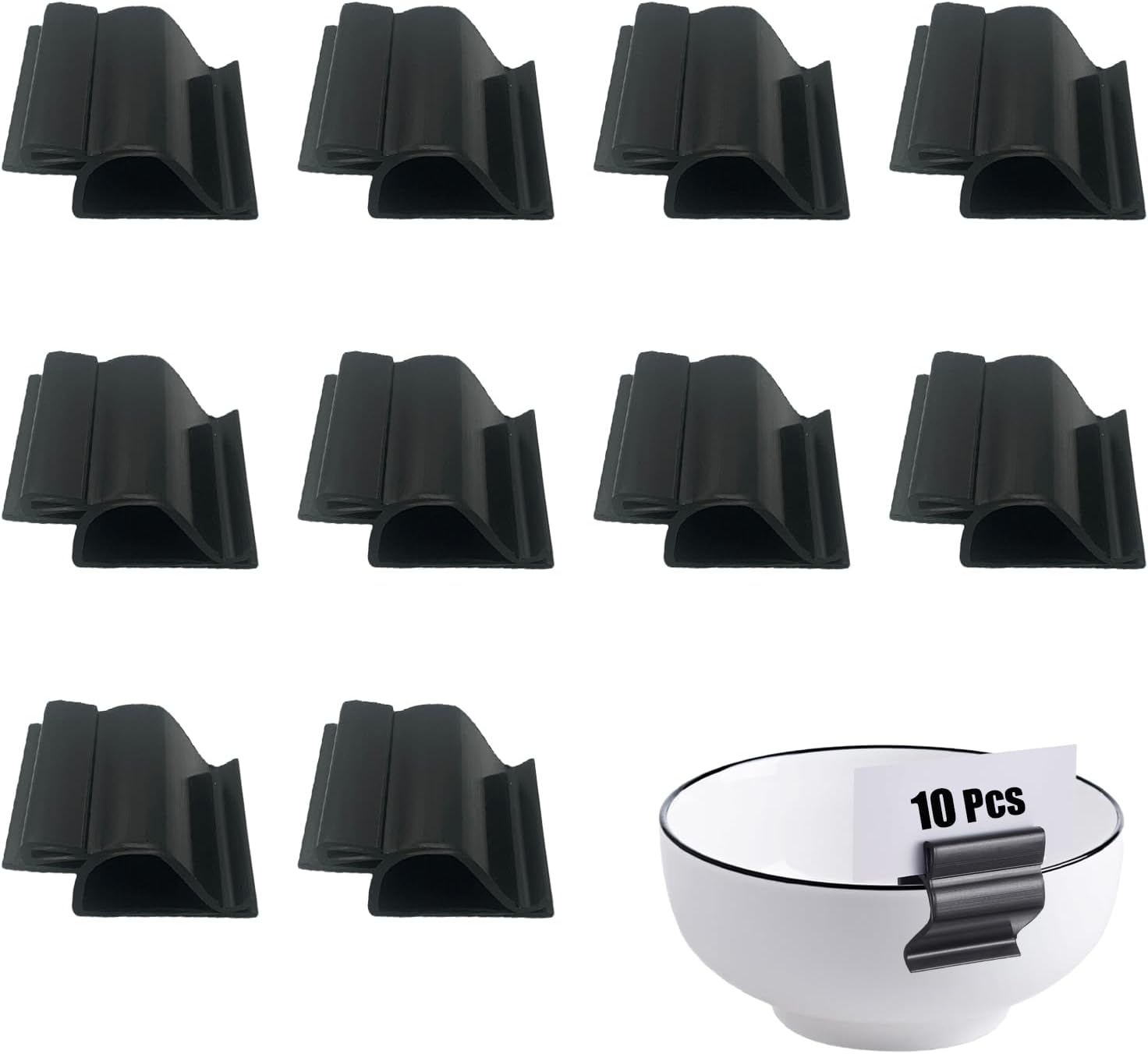 Amazon.com : TTFdacai 10 Pcs Plastic Bowl Sign Clip Black Food Tray ...
