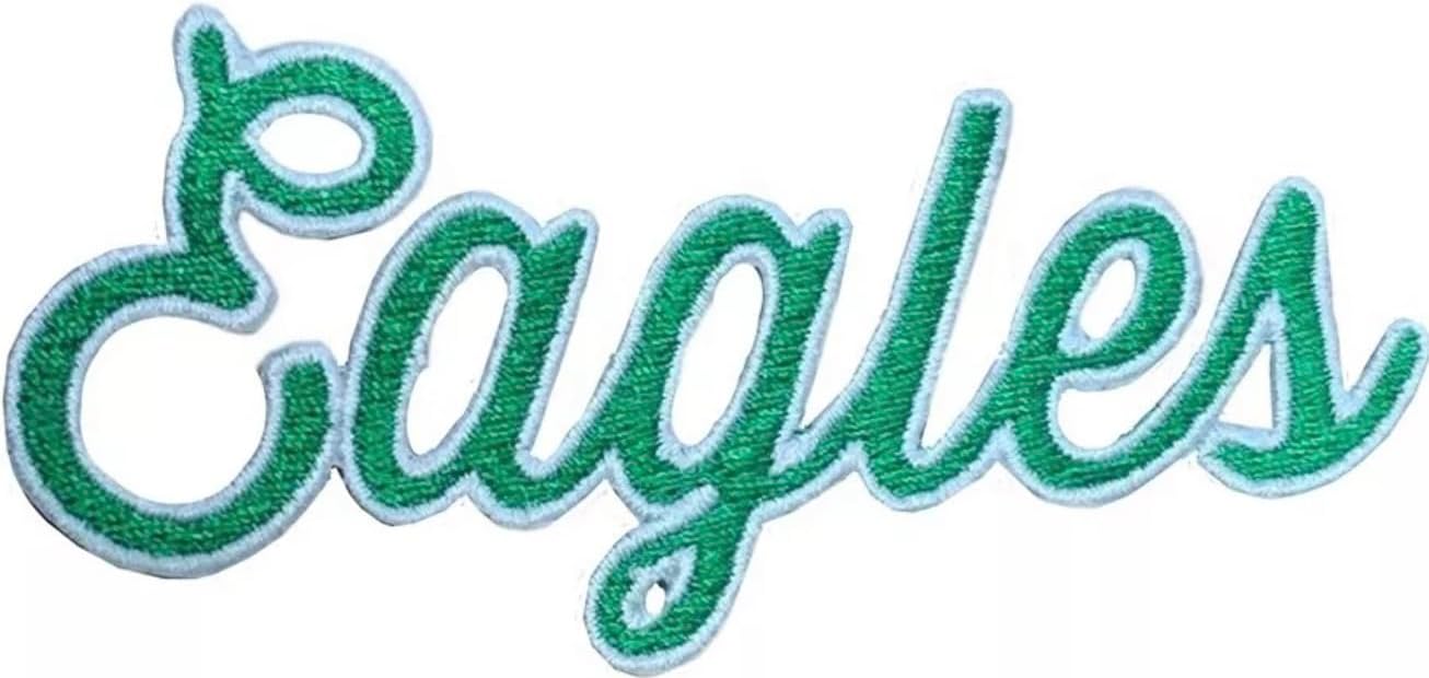 Amazon.com: Kelly Green Eagles Cursive Word Patch Embroidered Iron On/Sew On Patch – Perfect for ...