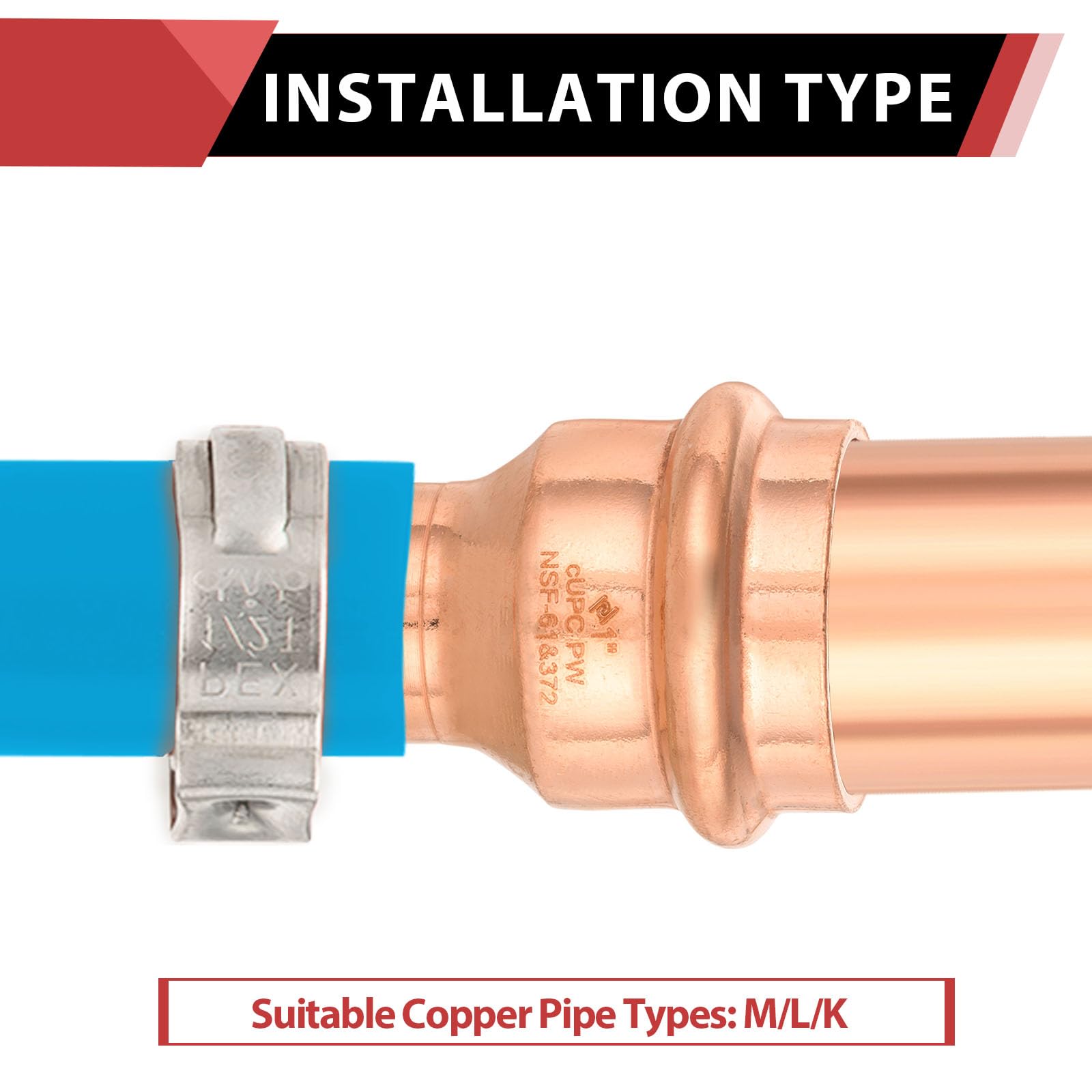 Snapklik.com : (Pack Of 10) 1-inch Press X 1-inch PEX Crimp Coupling ...