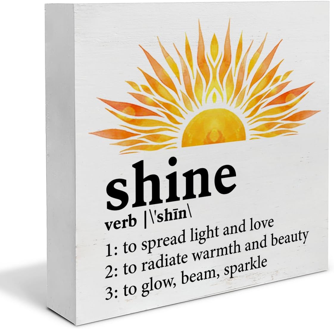 Amazon.com: Farmhouse Sunshine Saying Wood Box Sign Art Desk Decor Sun ...