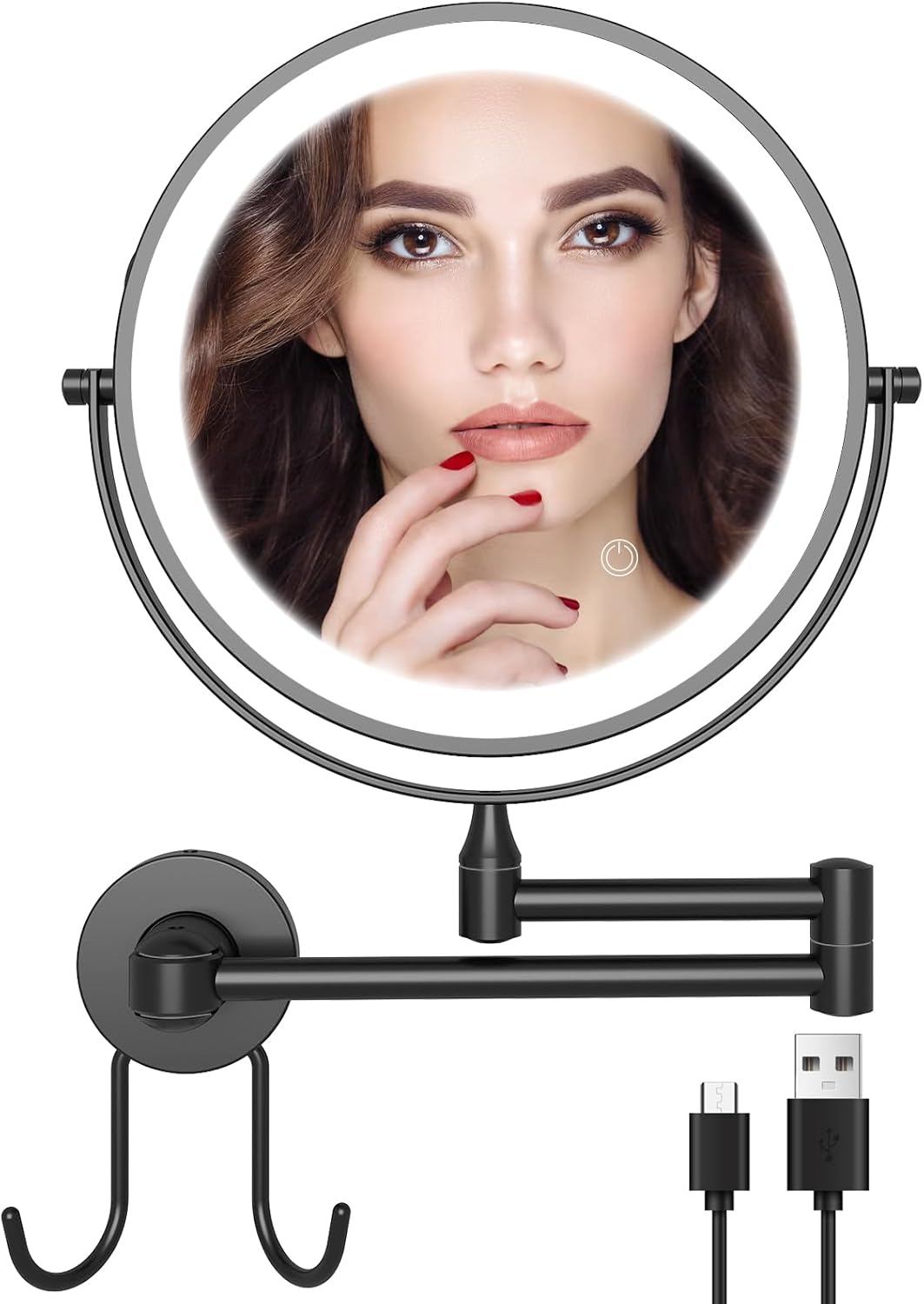 Amazon.com - TOLOYE Wall Mounted Makeup Mirror with 3 Color Lights, 8 ...