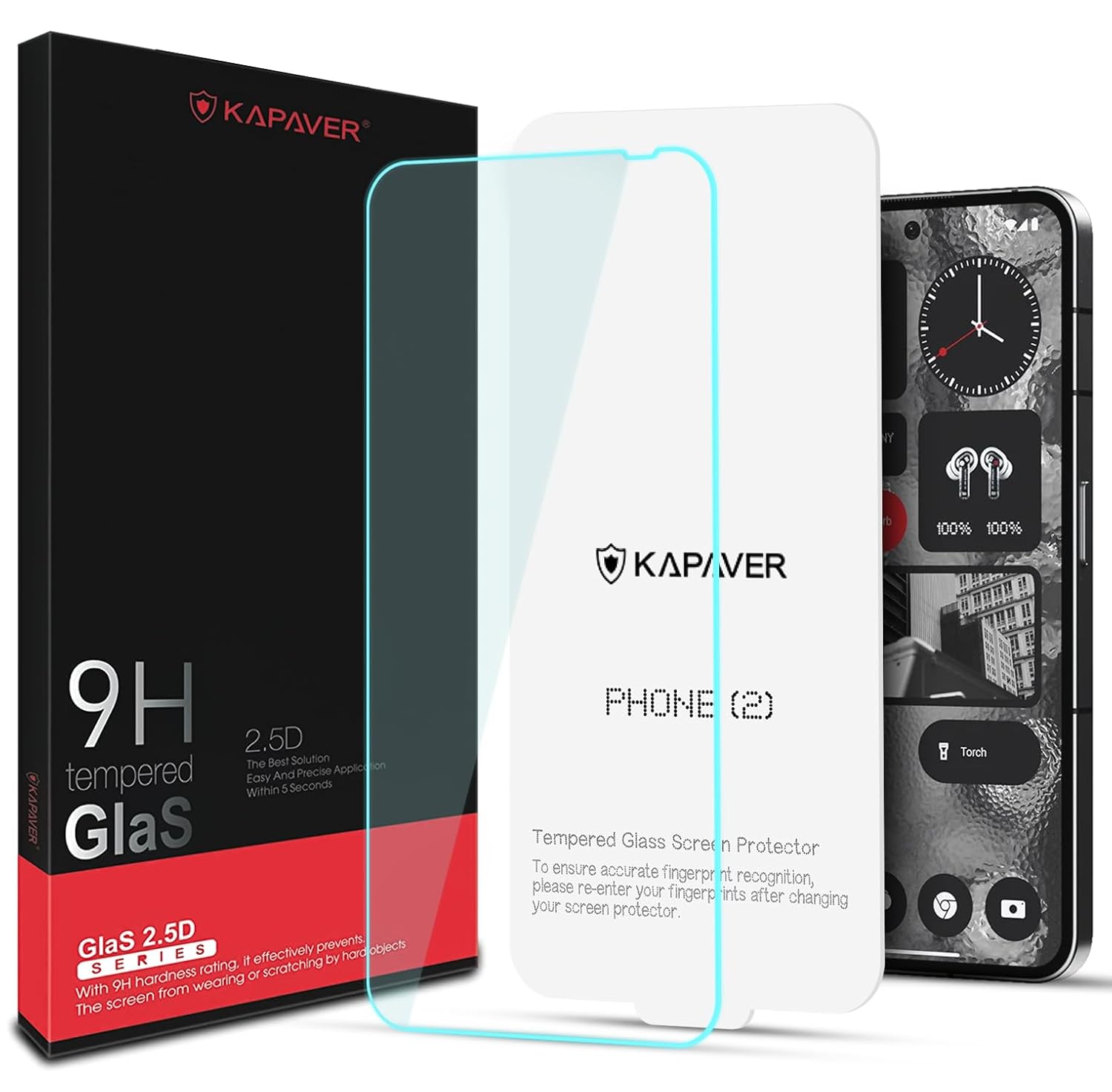 KAPAVER GLaS HD Tempered Glass Screen Guard for Nothing Phone 2 (1 Pack ...