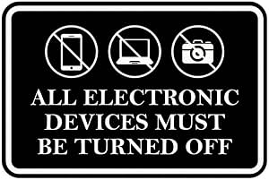 Amazon.com : Signs ByLITA Classic Framed All Electronic Devices Must Be ...