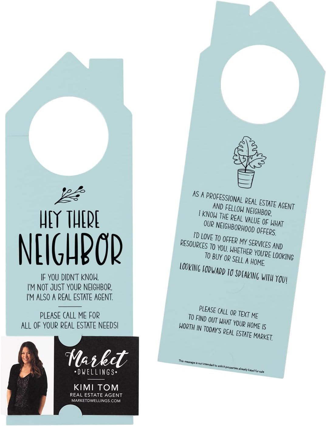 Amazon.com : Hey Neighbor | Real Estate Marketing Double Sided Door ...