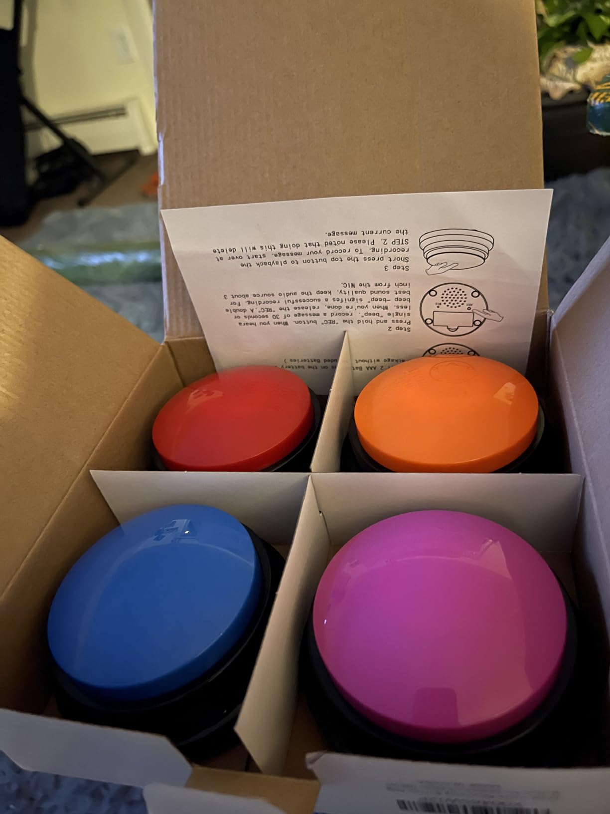 Amazon.com: MOLIK Voice Recording Button 4 Color, Dog Buttons for ...