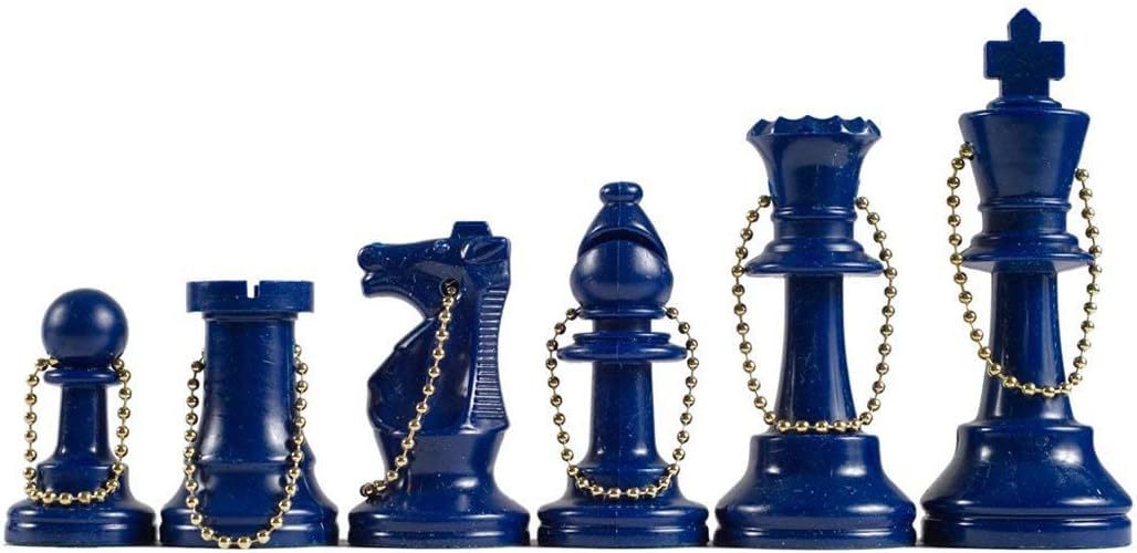 Amazon.com: WE Games Bulk Keychain Chess Set, 17 Blue Plastic Chess ...