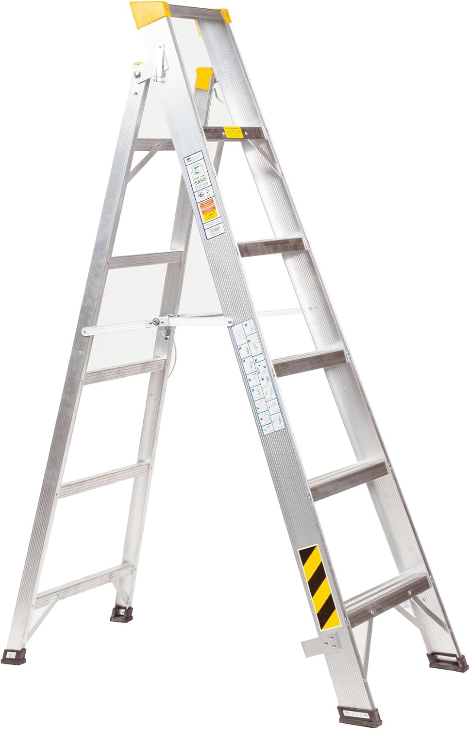 Mazaya Aluminum Foldable Ladder 6 Steps, Project Ladder Folding Heavy ...