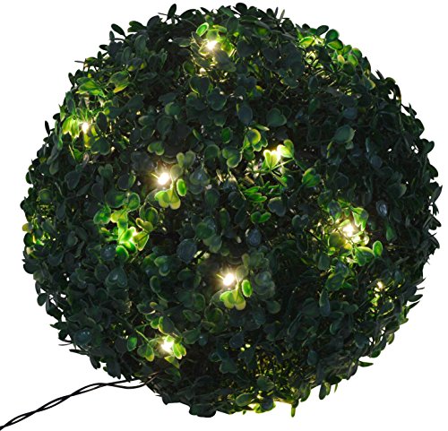 Woodside 2 x 28cm Solar Powered 20 LED Topiary Balls Hanging Garden ...