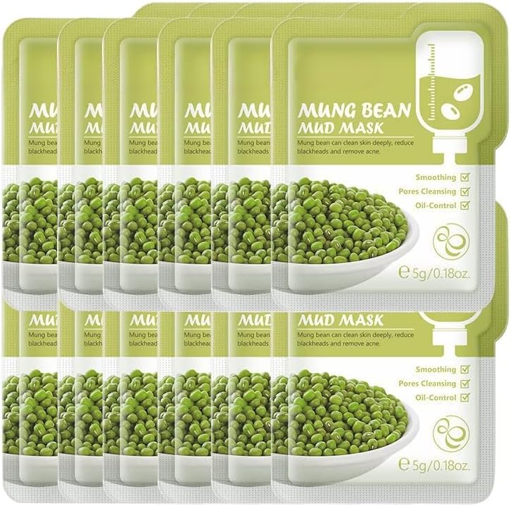 Amazon.com : Mung Bean Pore Clay mask (5g*12 Packs) Wash off mask for ...