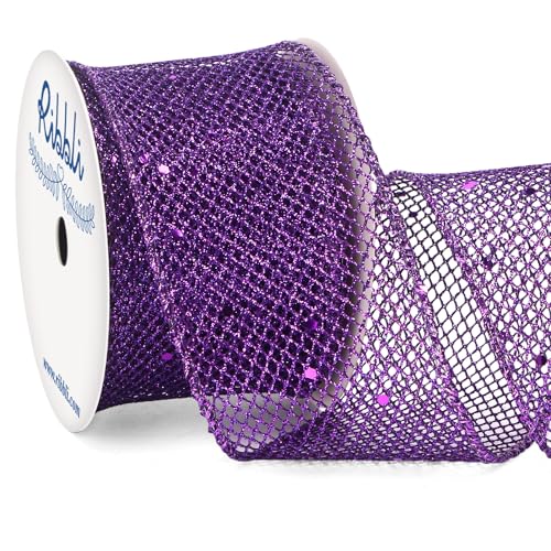 Snapklik.com : Purple Glitter Wired Ribbon For Christmas Tree Diamond ...