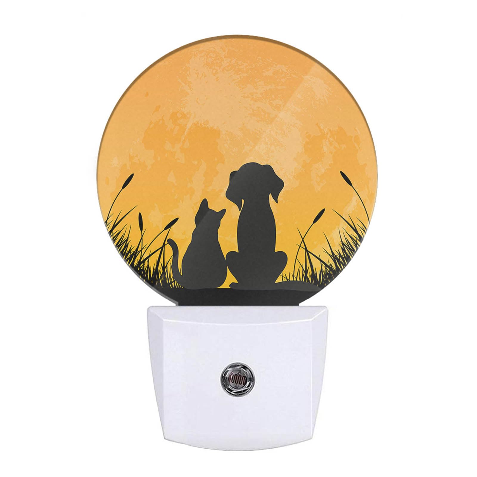 Uanvaha Best Friends Night Light Cute Dog and Cat on The Moon Night ...