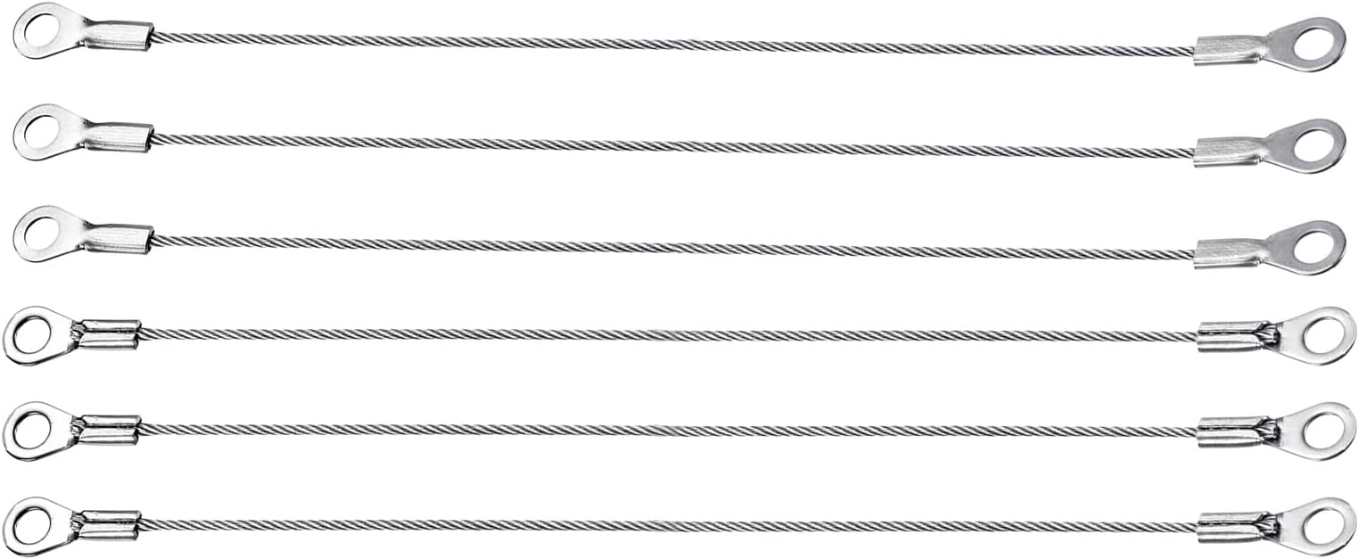 PATIKIL Stainless Steel Lanyard Cable 2mmx10cm, 4 Pack Eyelets Ended ...