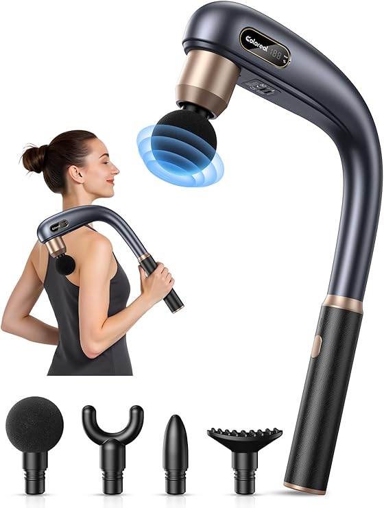 Amazon.com: Massage Gun with Extended Handle, Back Massager for Pain ...