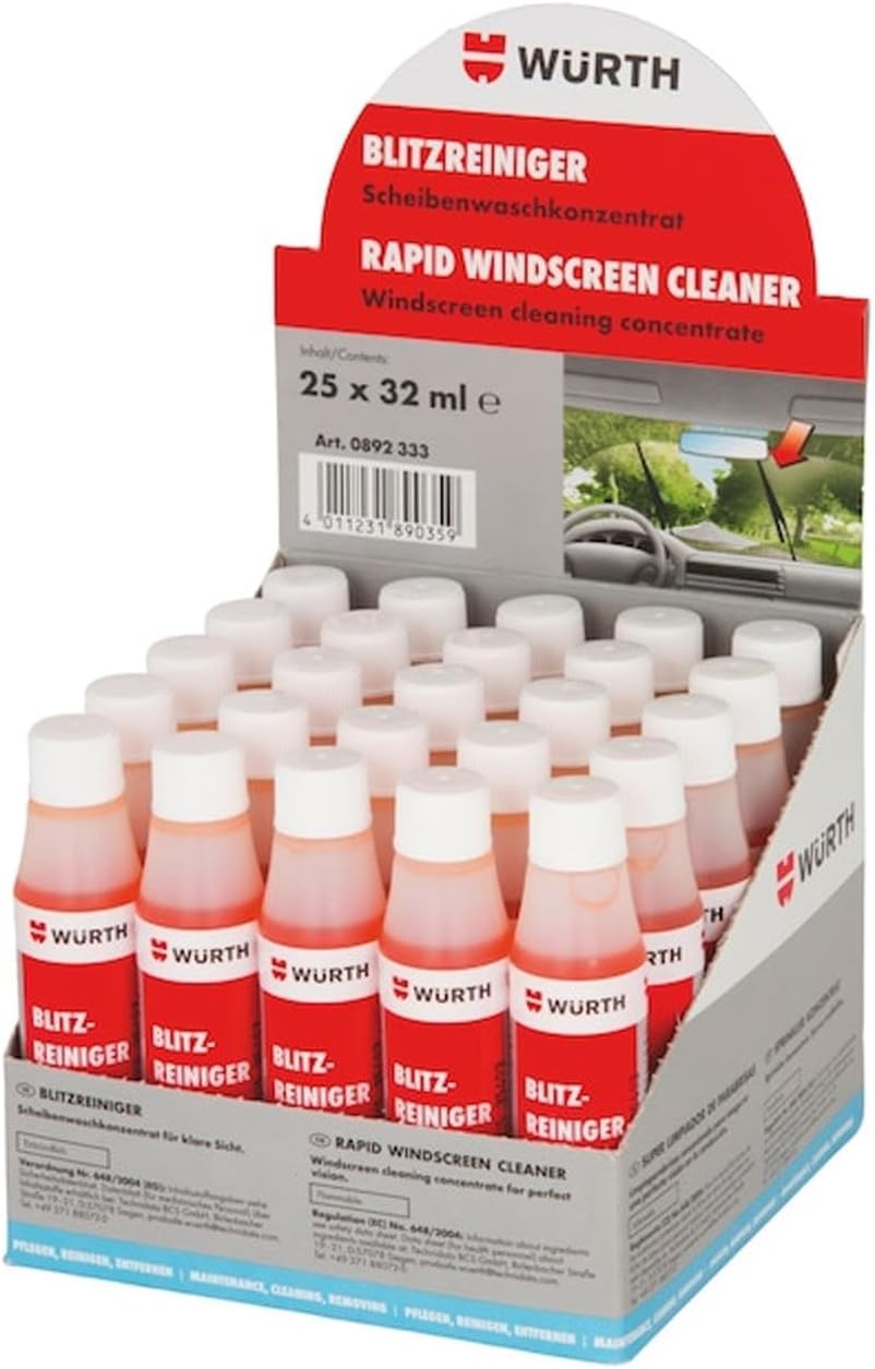 Würth Oto Konsantre Cam Suyu Temizleme Sabunu 32ml 10 ADET : Amazon.com ...