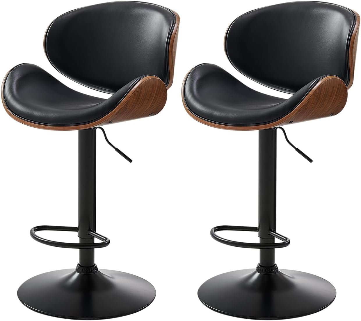 Amazon.com: KCC Bar Stools Set of 2, Swivel Adjustable Height Barstools ...