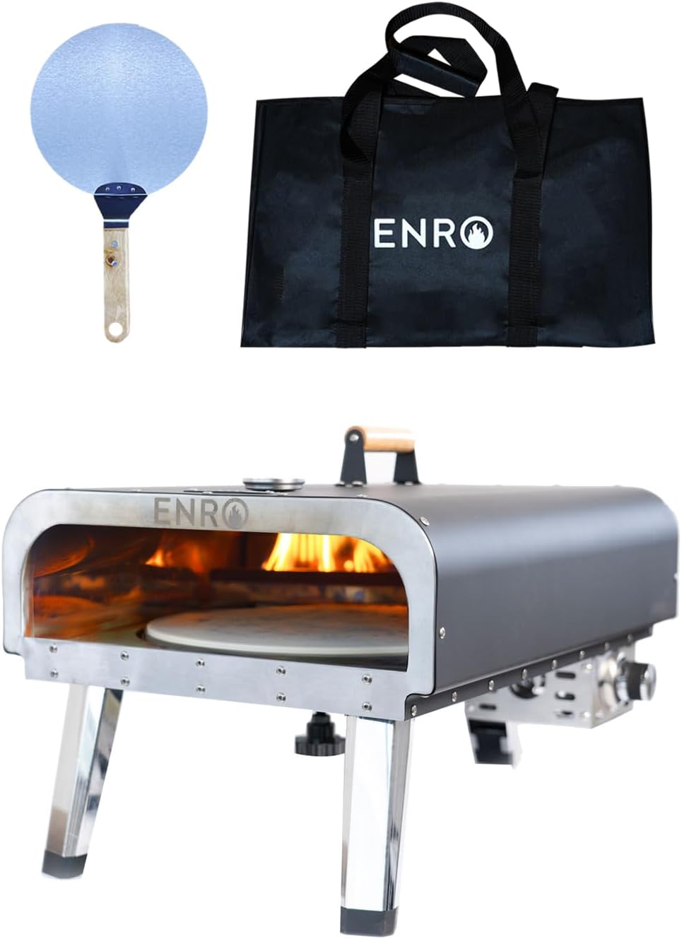 Amazon.co.jp: ENRO ポータブル ピザ窯 ガス式窯焼名人 【お庭やマンションのベランダで本格ピザが焼ける】 収納バッグ付き : ホーム＆キッチン