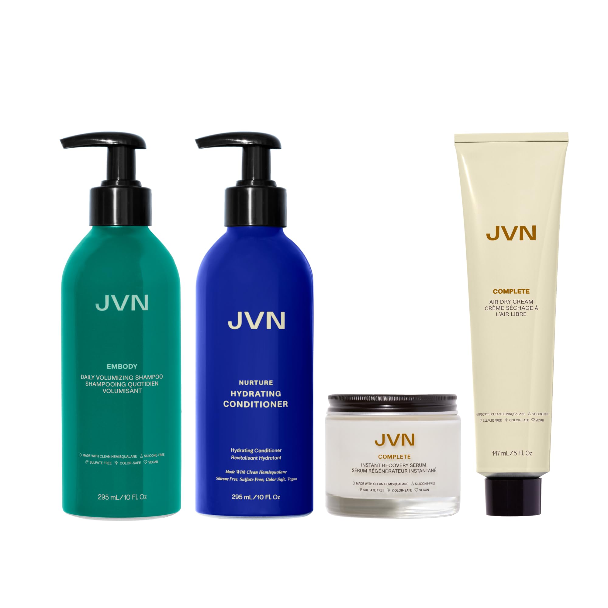 Amazon.com: JVN Effortless Curls & Waves Bundle Haircare Set, Clean ...