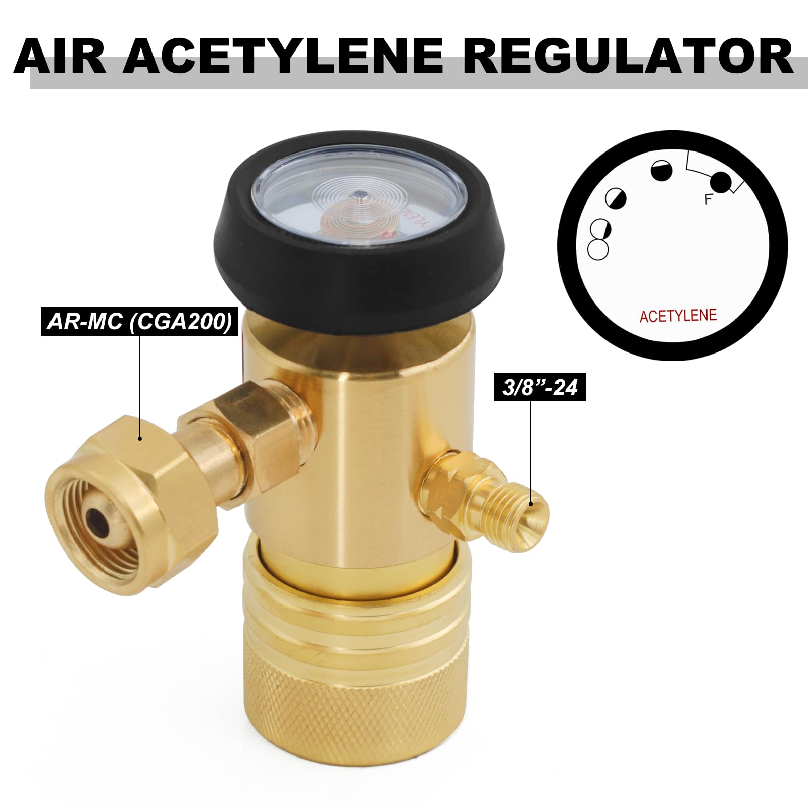 Snapklik.com : AR-MC CGA200 MC Tank Acetylene Regulator