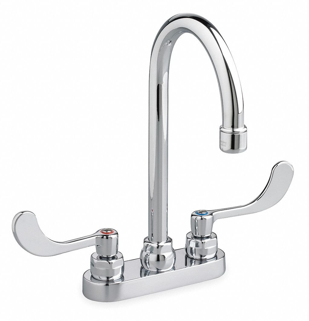 Bathroom Faucet Rigid/Swivel Spout, Chrome, 2 Holes, Wrist Blade Handle ...