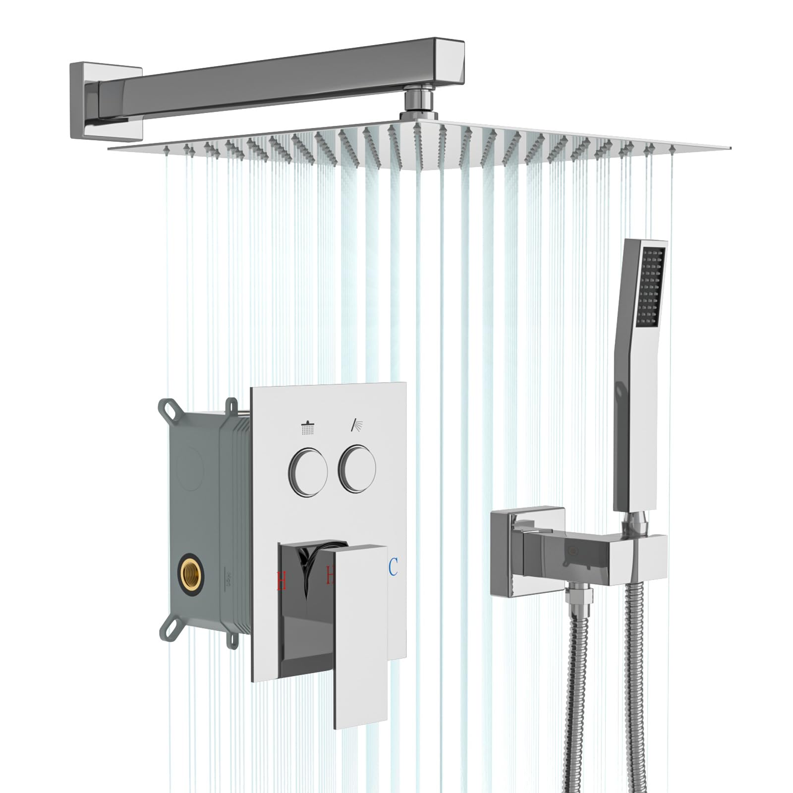 Snapklik.com : Shower System 10 Inch Shower Head,Shower Faucet Set Wall ...