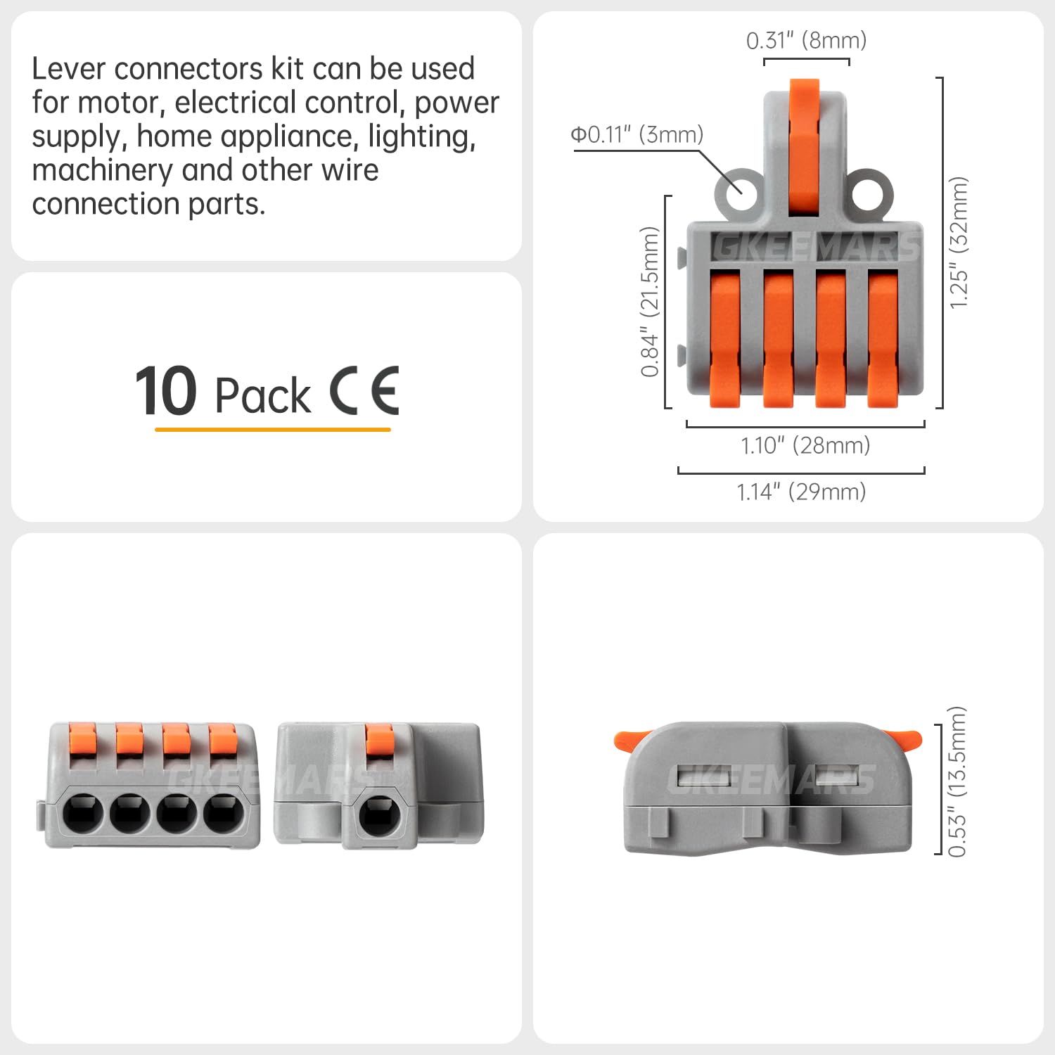 Snapklik.com : GKEEMARS 10Pcs Mini Electrical Wire Connectors, DIY ...