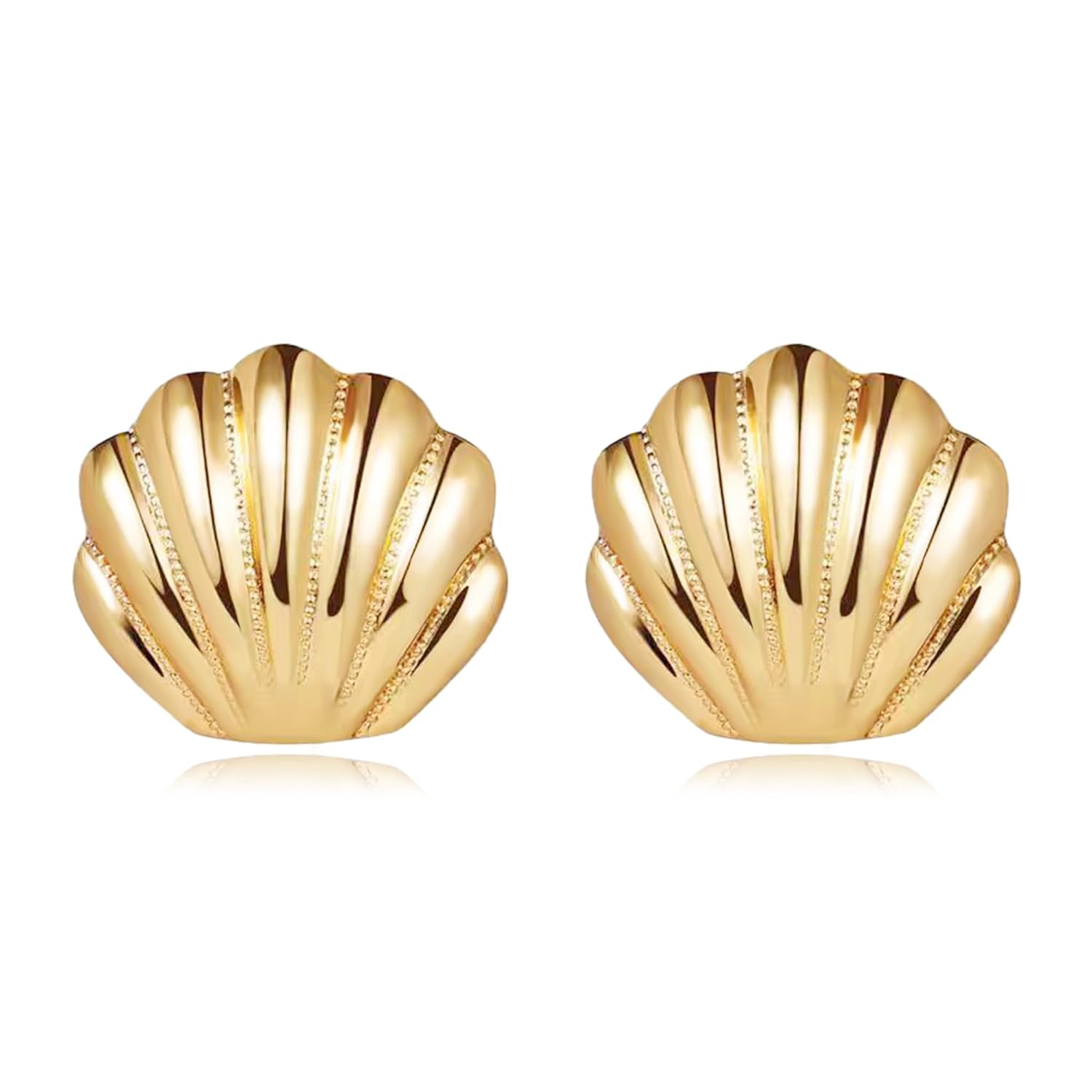 Amazon.com: SmileBelle Gold Shell Earrings, Chunky Gold Earrings for ...
